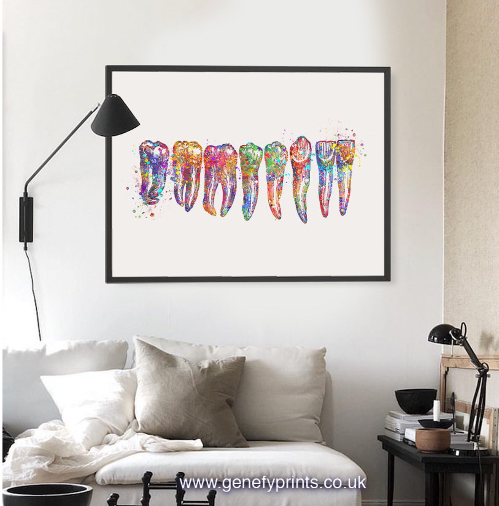 Human Teeth Watercolor Art Print Teeth Row Poster Molars and | Etsy