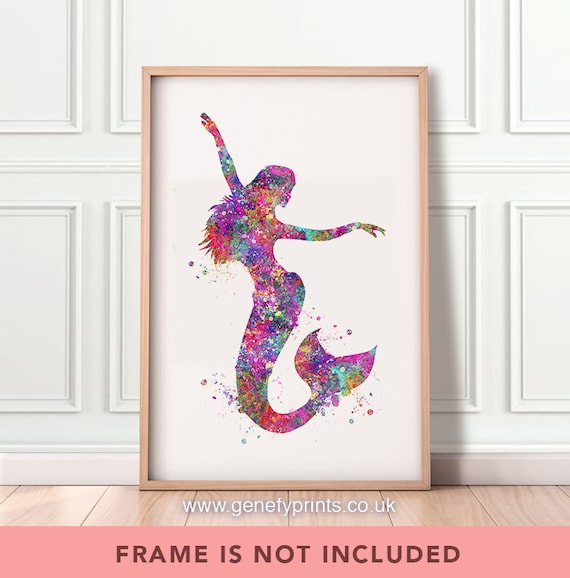Mermaid Watercolour Art Print Mermaid Watercolour Poster | Etsy