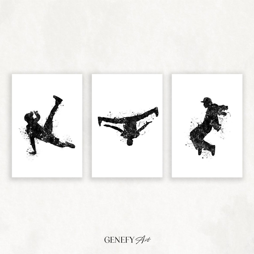 Breakdance Watercolour Art Print Set of 3 Prints Breakdancing Poster ...