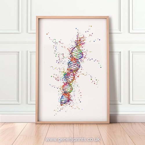 DNA Art Science Abstract Painting Poster for Girls Room | Etsy