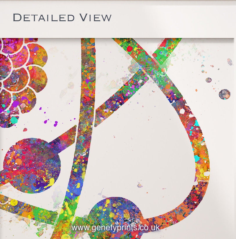 Atom Watercolor Print Atomic Structure Print Science | Etsy