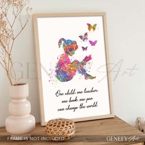 Teachers Quote Watercolour Print - Teaching Quote Poster ...