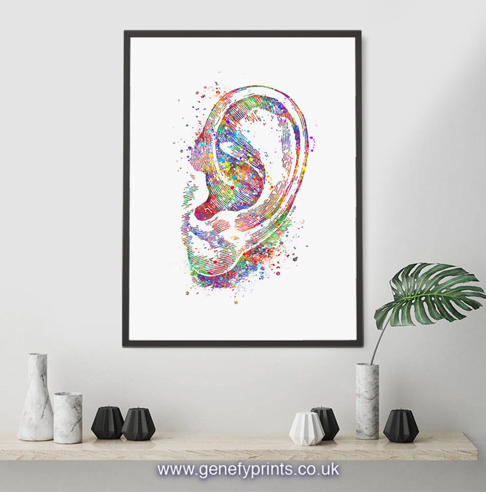 Ear Anatomy Watercolor Art Print Ear Diagram Poster | Etsy