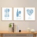 Kitchen Dining Watercolour Print Set of 3 Pale Blue Kitchen Prints Food ...