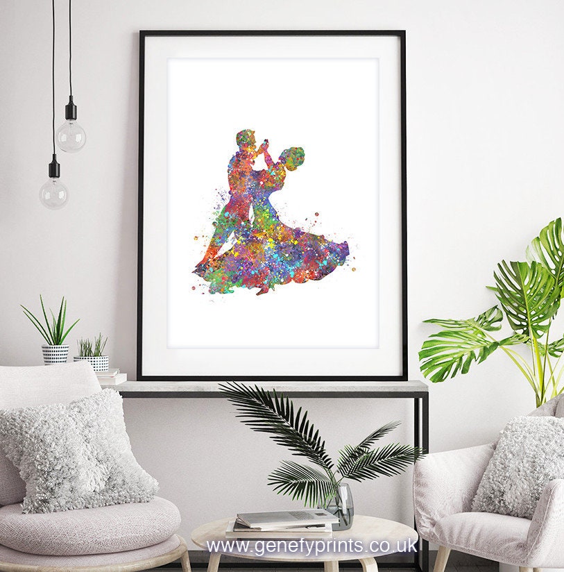 Couple Dancing Watercolour Art Print Couple Dancing Poster | Etsy