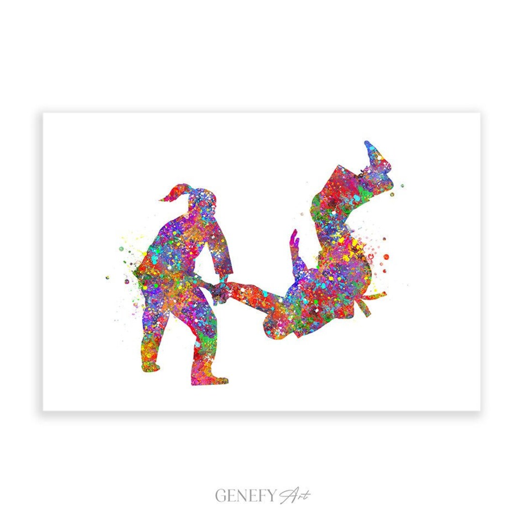 Judo Couple Watercolour Art Print: Martial Arts Poster - Etsy