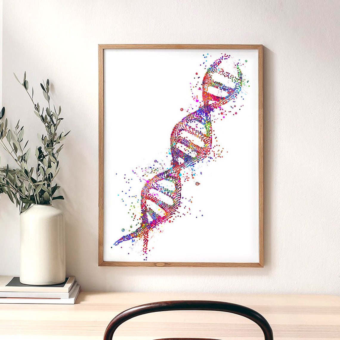 DNA Watercolor Art Print DNA Molecule Art Medical Art - Etsy
