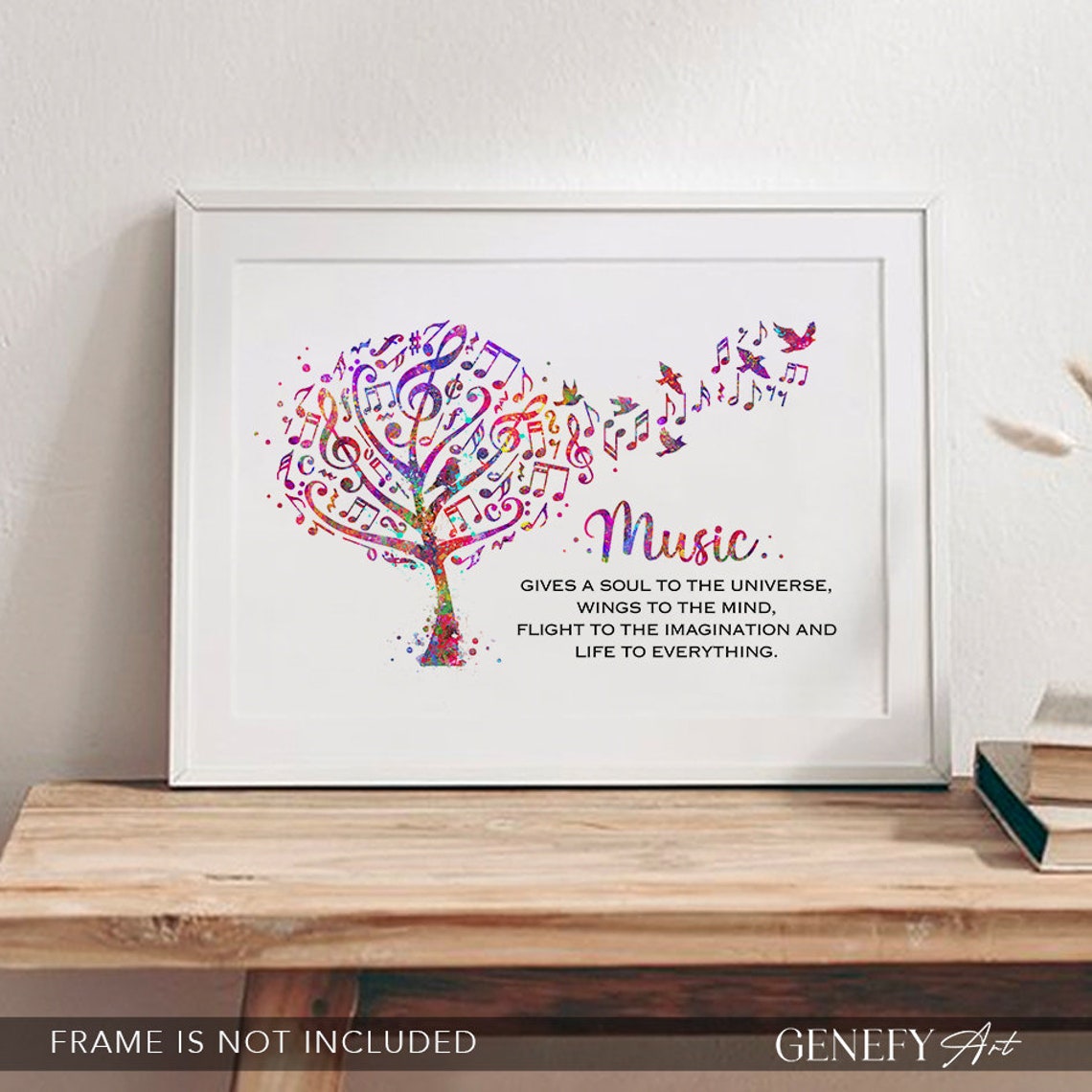 Treble Clef Music Symbol Watercolor Art Print: Inspirational Quote - Etsy