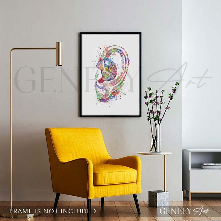 Ear Anatomy Watercolor Art Print Ear Diagram Poster - Etsy UK
