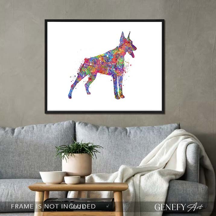 Doberman Watercolor Art Print Doberman Prints Doberman - Etsy