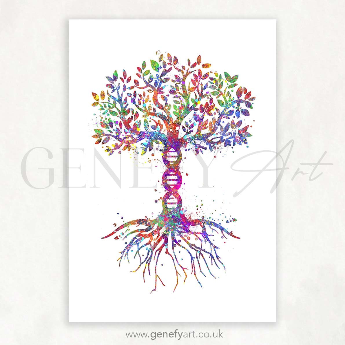 DNA Tree Watercolor Art Print DNA Tree Artwork Medical Art - Etsy UK