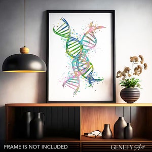 DNA Watercolor Art Print - DNA Molecule Art - Gift for Couple - Medical ...