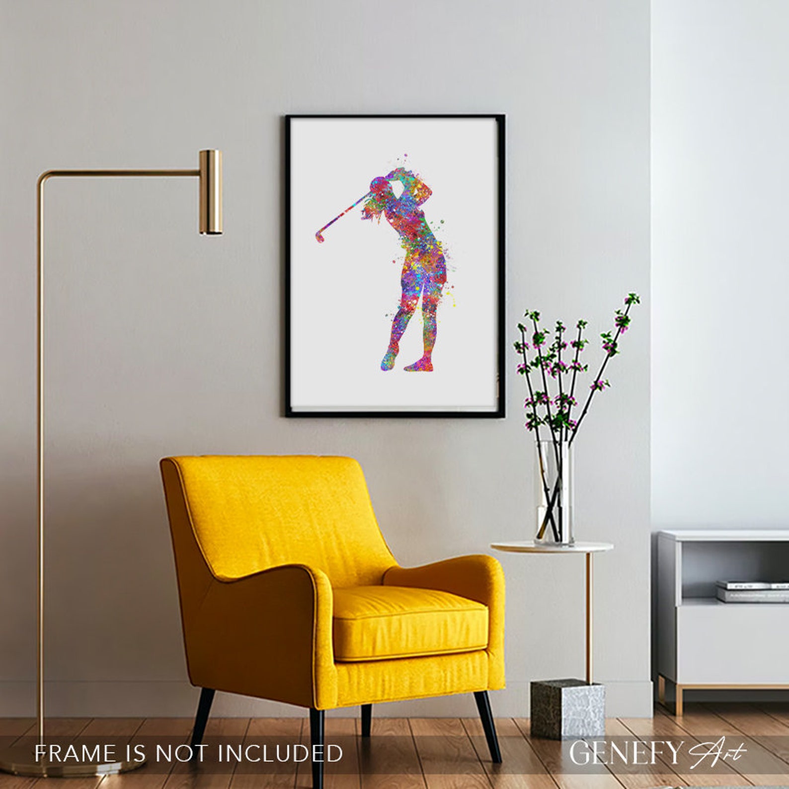 Female Golf Player Watercolour Art Print Golf Sports - Etsy