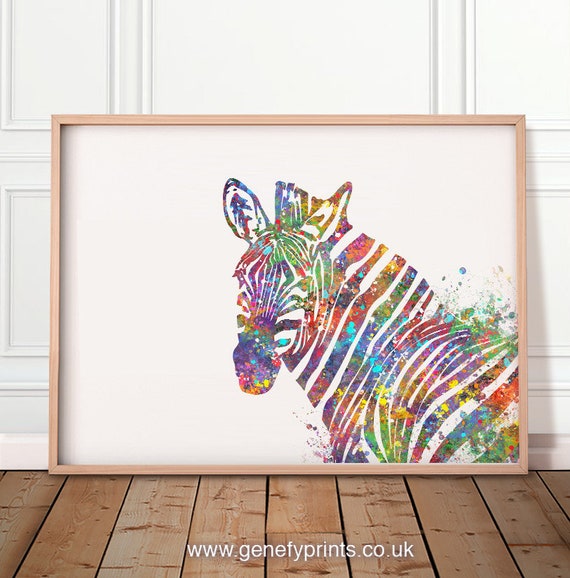 Zebra Watercolour Art Print Zebra Watercolour Poster Zebra | Etsy
