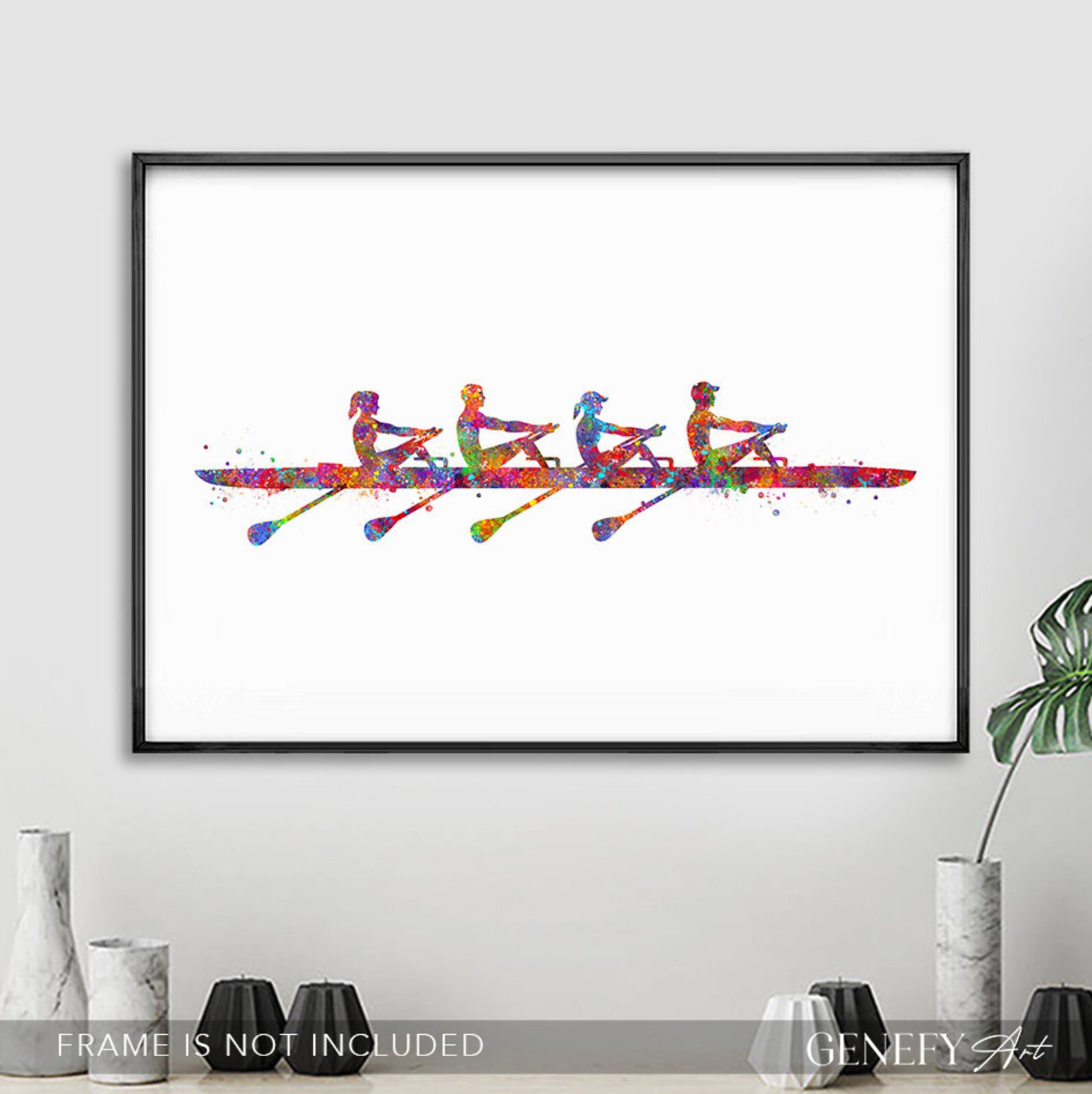 Rowing Team Watercolor Art Print: Sports Wall Decor - Etsy