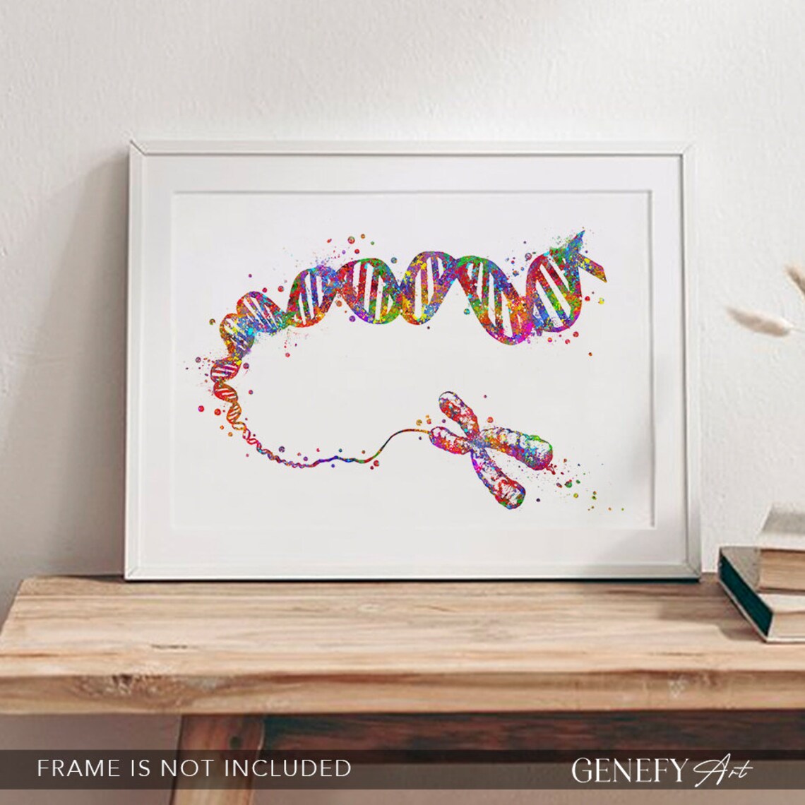 Watercolor Chromosome Art Print: Genetics Science Poster - Etsy