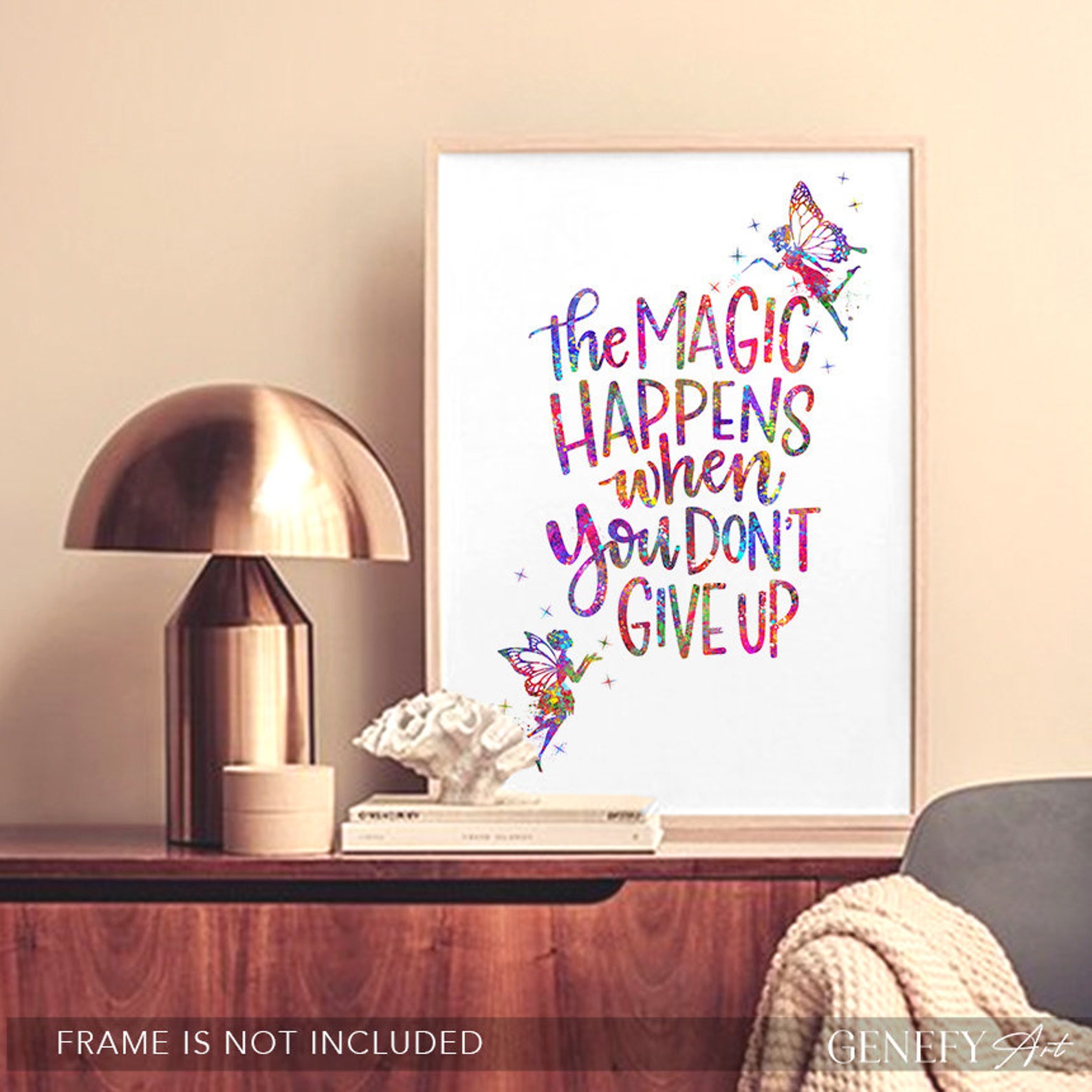 The Magic Happens When You Don't Give up Motivational - Etsy UK