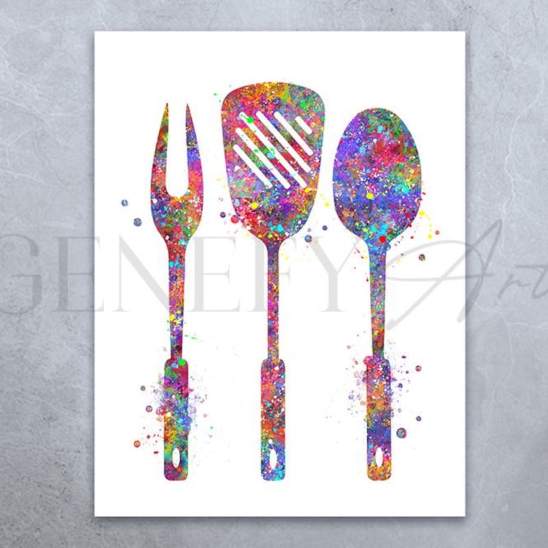 Kitchen Utensil Art - Etsy