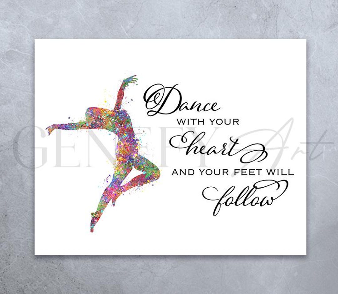 Lyrical Dance Watercolor Art Print: Motivational Quote, Girls Room ...