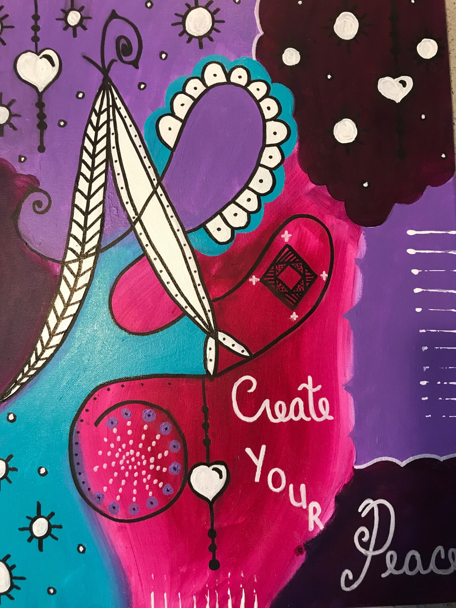 Original Abstract, Create Your Peace, Original Painting, Wall Art ...