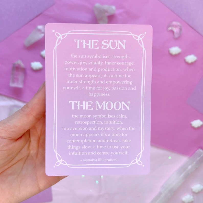 Sun and Moon Oracle Cards, 3 Cards, Affirmation Cards, Pretty ...