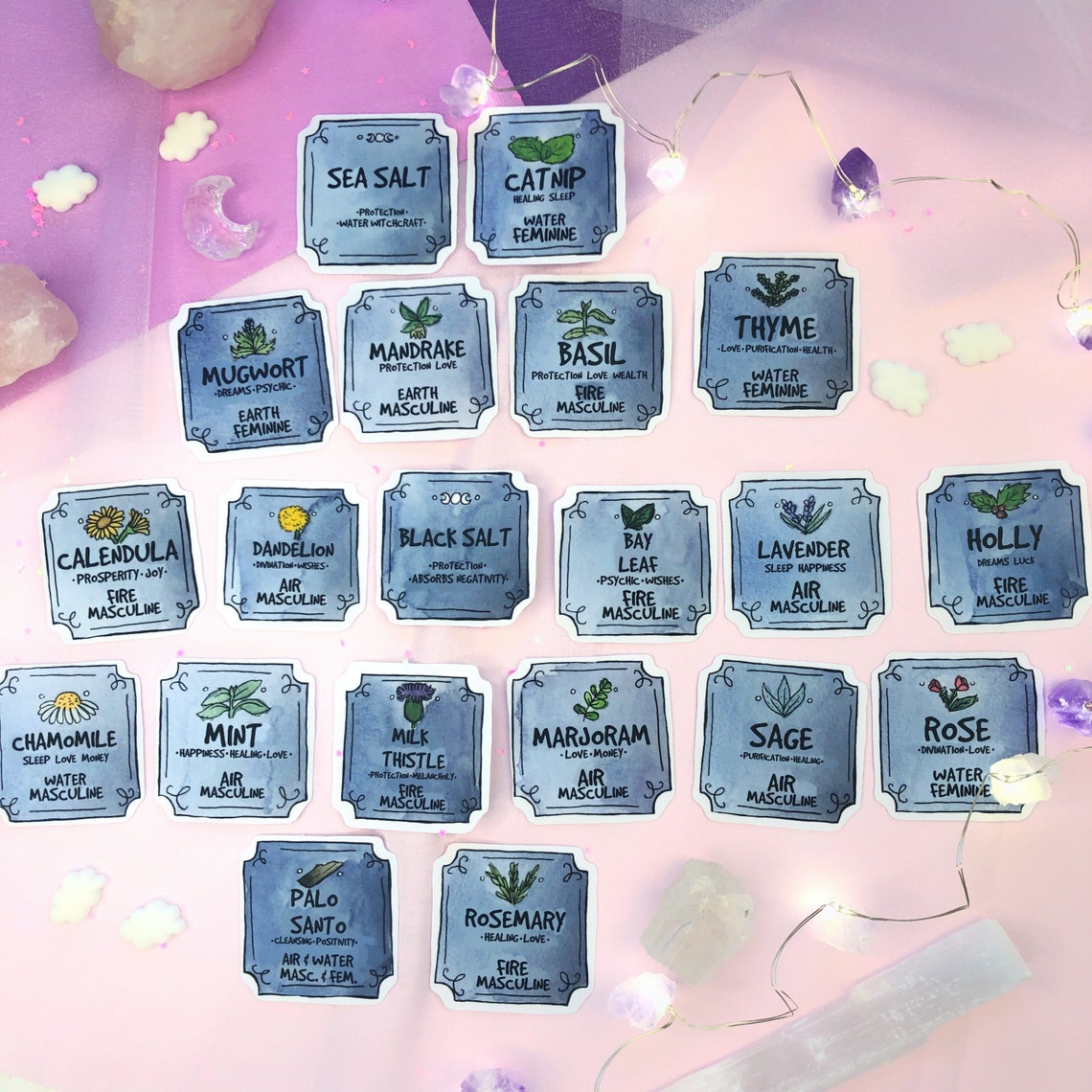 Witchy Apothecary Jar Labels / Sticker Pack Labels Kitchen - Etsy