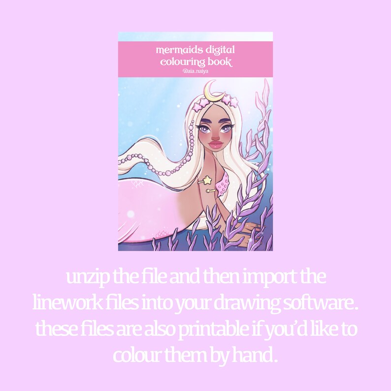 Mermaids Digital Colouring Book Colouring Book Coloring - Etsy
