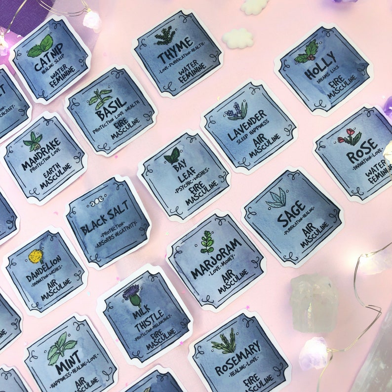 Witchy Apothecary Jar Labels / Sticker Pack Labels Kitchen - Etsy