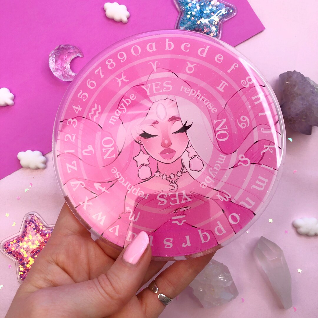 Pink Glitter Pendulum Board, Divination Board, Psychic Chart, Yes or No ...