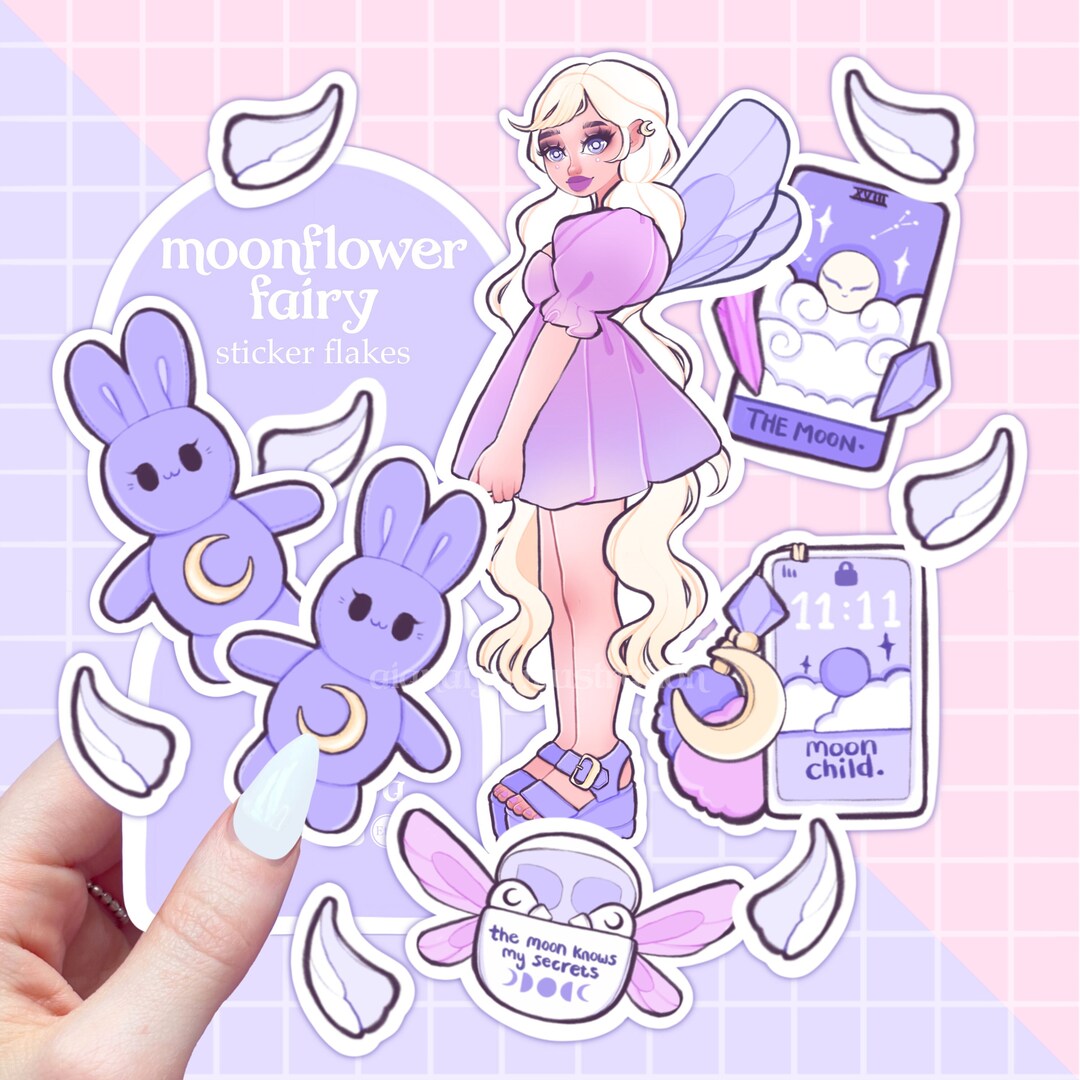 Moonflower Fairy Sticker Flakes Sticker Pack, Journal Stickers, Planner ...