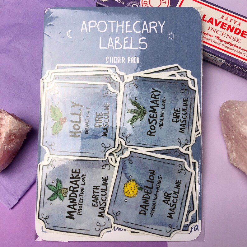 Witchy apothecary jar labels / sticker pack labels kitchen | Etsy