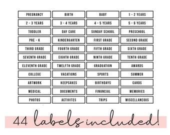 Document Box Tab Labels INSTANT DOWNLOAD Box of Records, Document Tote ...
