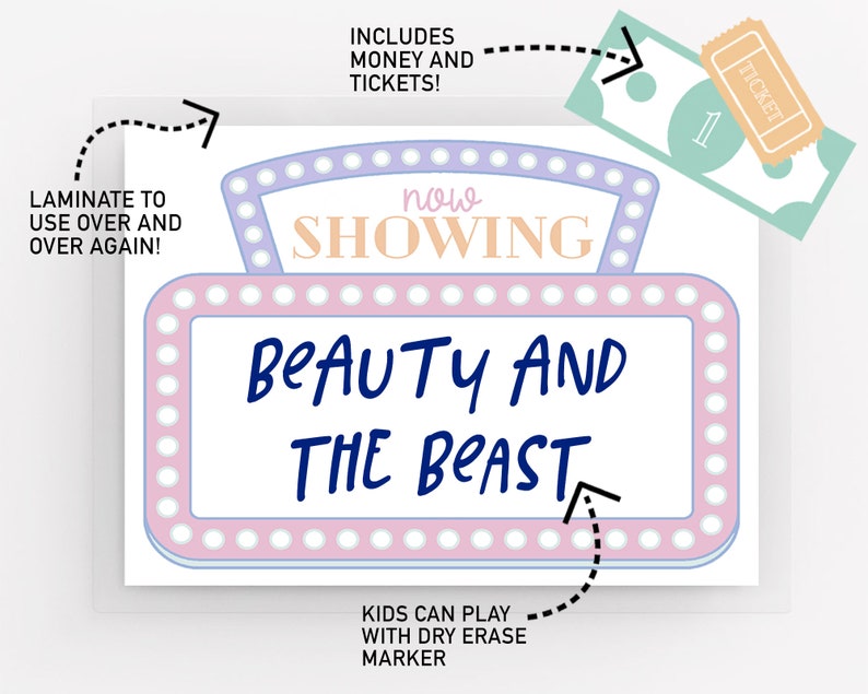 Pretend Play Movie Theater Printables – Kids Roleplay Set (instant ...
