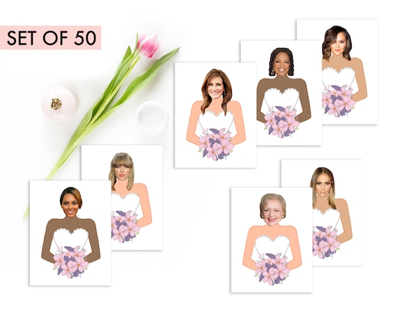 Who Has the Bride INSTANT DOWNLOAD 50 Celebrity Cards - Etsy