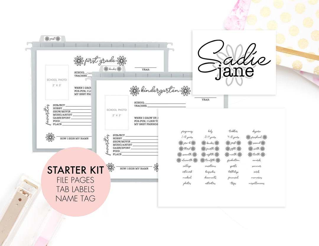 Custom School Memory Box Starter Kit – Printable File Pages (instant ...