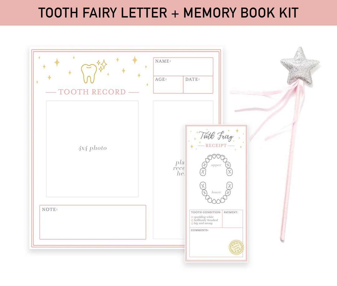 Tooth Fairy Kit - INSTANT DOWNLOAD - Tooth Fairy Tracker, Tooth Fairy ...