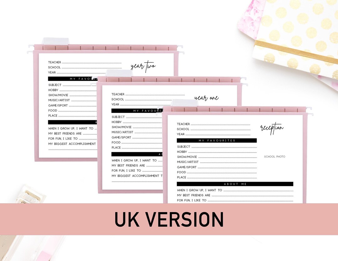 UK Memory Box Printable Pages - INSTANT DOWNLOAD - School File Box ...