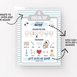 Pretend Play Doctor Check up Sheet - INSTANT DOWNLOAD - Pretend Play ...