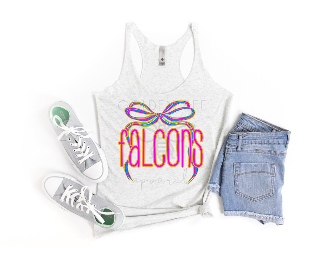 Falcons Neon Bow PNG - INSTANT DOWNLOAD - Team Y2K, Vintage Football ...