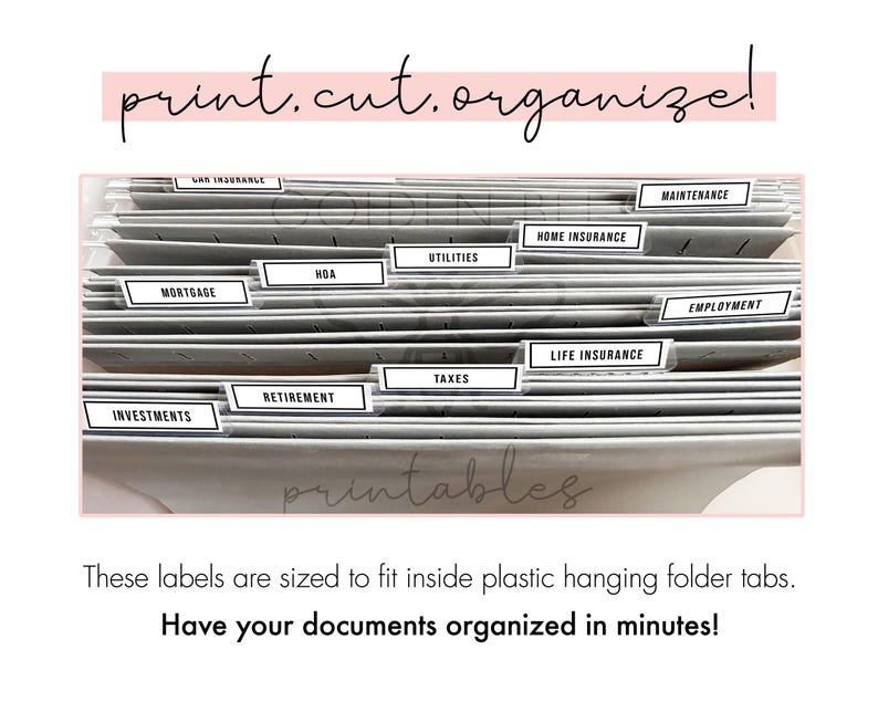 Document Box Tab Labels - INSTANT DOWNLOAD - Box of Records, Document ...