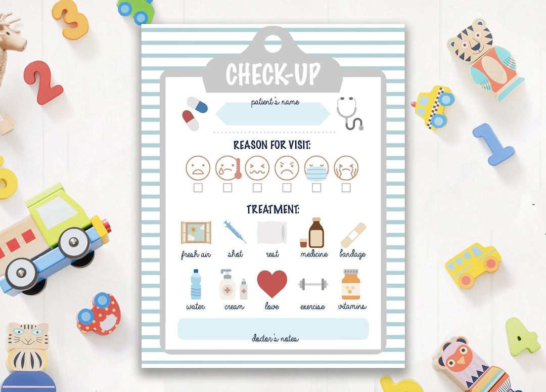 Pretend Play Doctor Check up Sheet - INSTANT DOWNLOAD - Pretend Play ...