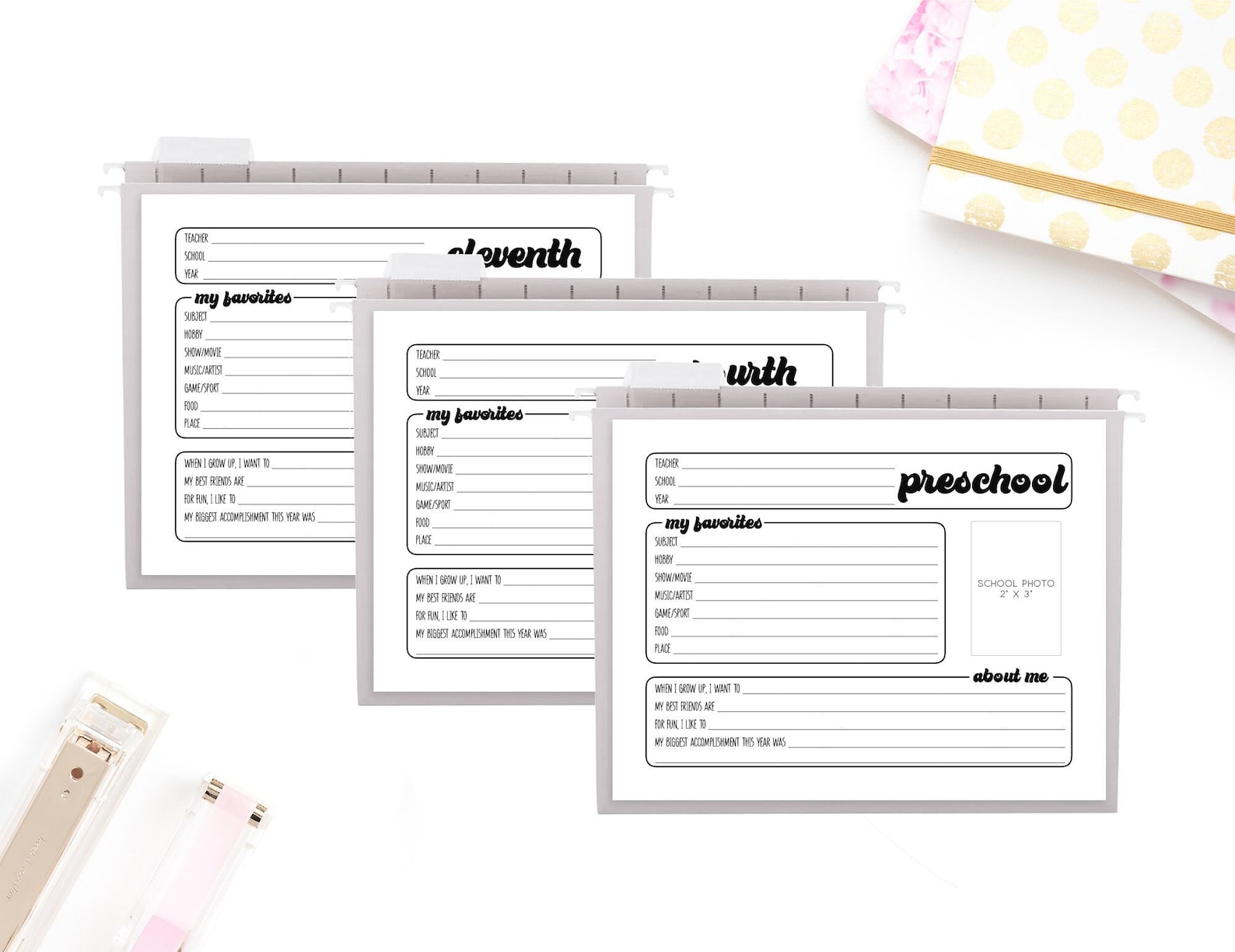 School Memory Box Printable Pages – K-12 First Day Interview (PDF) - Etsy