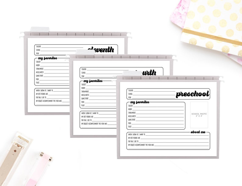 School Memory Box Printable Pages – K-12 First Day Interview (PDF) - Etsy
