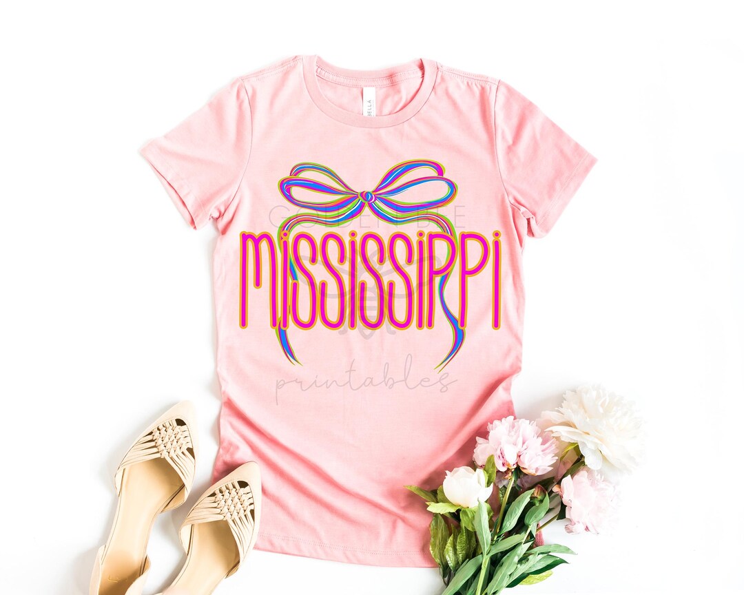 Mississippi Neon Bow PNG – Retro School Spirit (instant Download) - Etsy