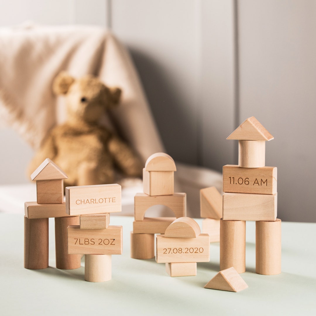 Personalised Wooden Blocks, New Baby, Christening Naming Ceremony Gifts ...