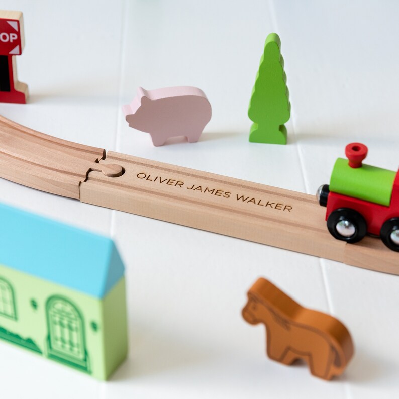 Personalised Wooden City and Countryside Train Set Eco Toys - Etsy