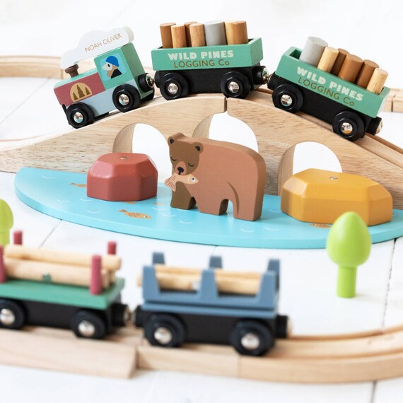 Personalised Wooden Wild Pines Train Set Wooden Train Scene Personalised Traditional Wooden Toy Keepsake Magnetic Train Set Birthday Gift Etsy Canada
