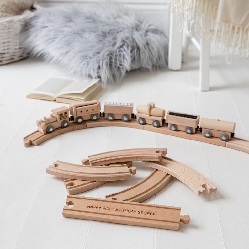 Personalised Wooden Train Set and Oval Track Traditional - Etsy UK