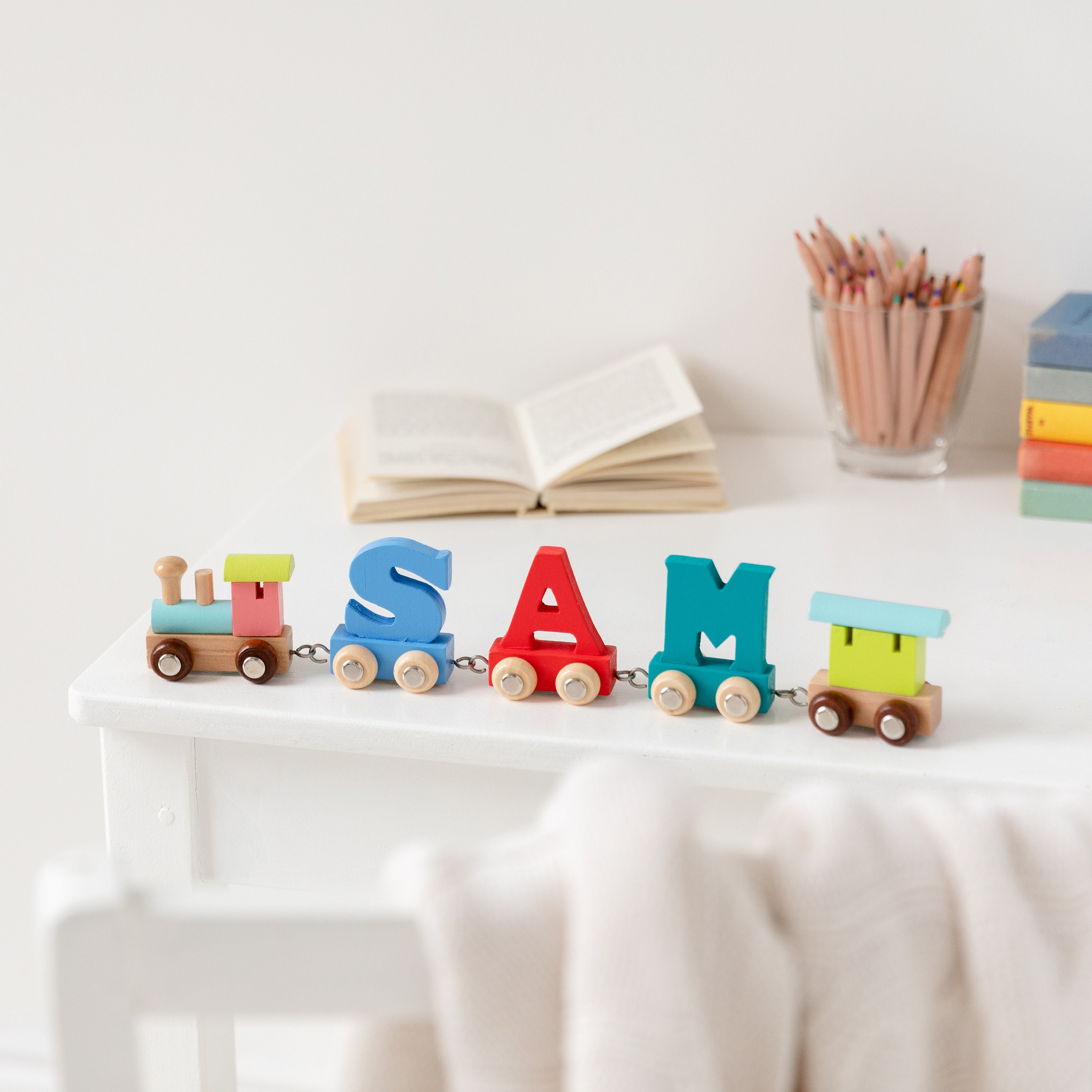 Personalised Christmas Wooden Name Train Spell Out Their - Etsy UK