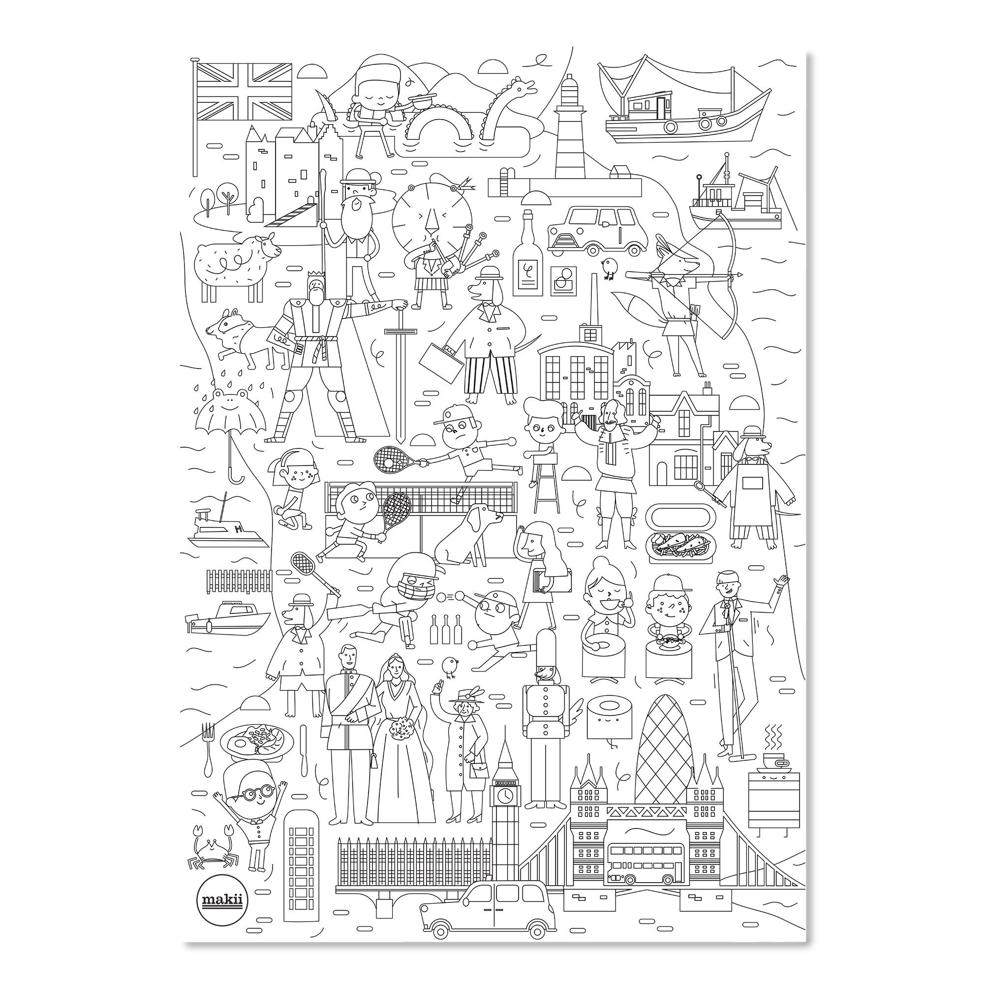 Mega Colouring Picture Great Britain | Etsy